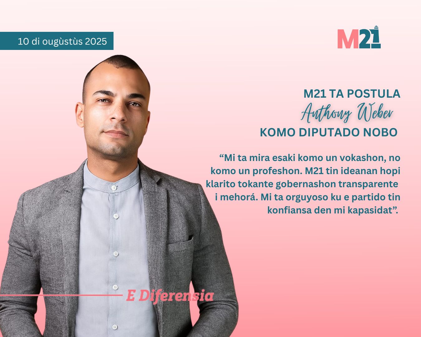 M21 TA POSTULÁ ANTHONY WEBER KOMO DIPUTADO NOBO. – Live99FM